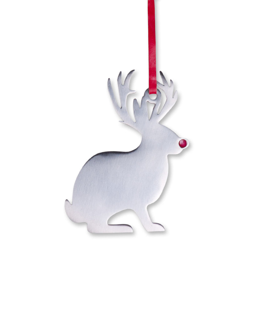 Red Nosed Jackalope Ornament